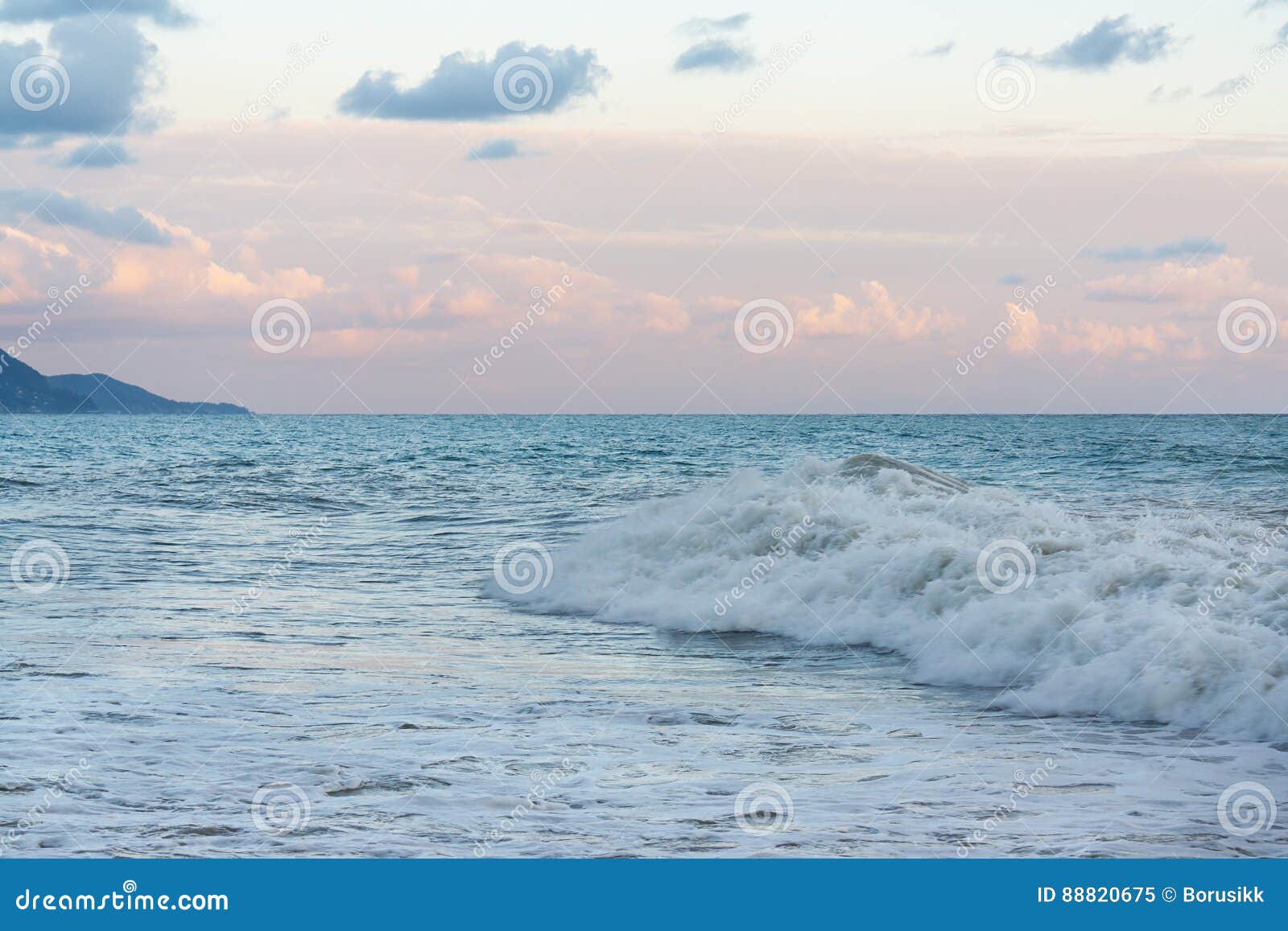 Raging Surf Waves on the Beach in the Evening after Storm of the ...