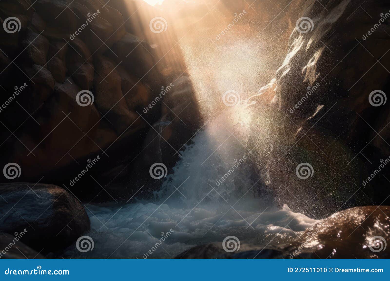 Bottom of a waterfall stock illustration. Illustration of waterfall ...