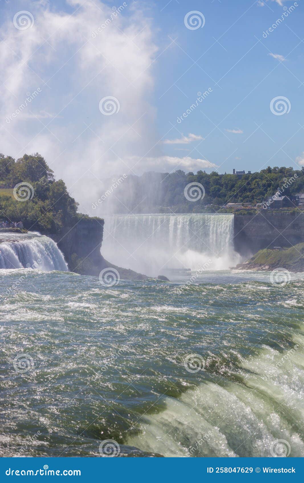 Raging Waterfalls Surrounded by Trees Stock Image - Image of waterfalls ...