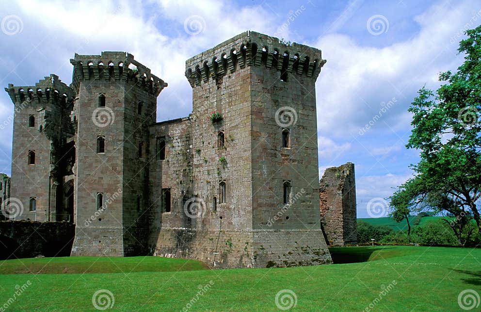 Raglan Castle ruins, Wales stock photo. Image of blue, ruined - 978542