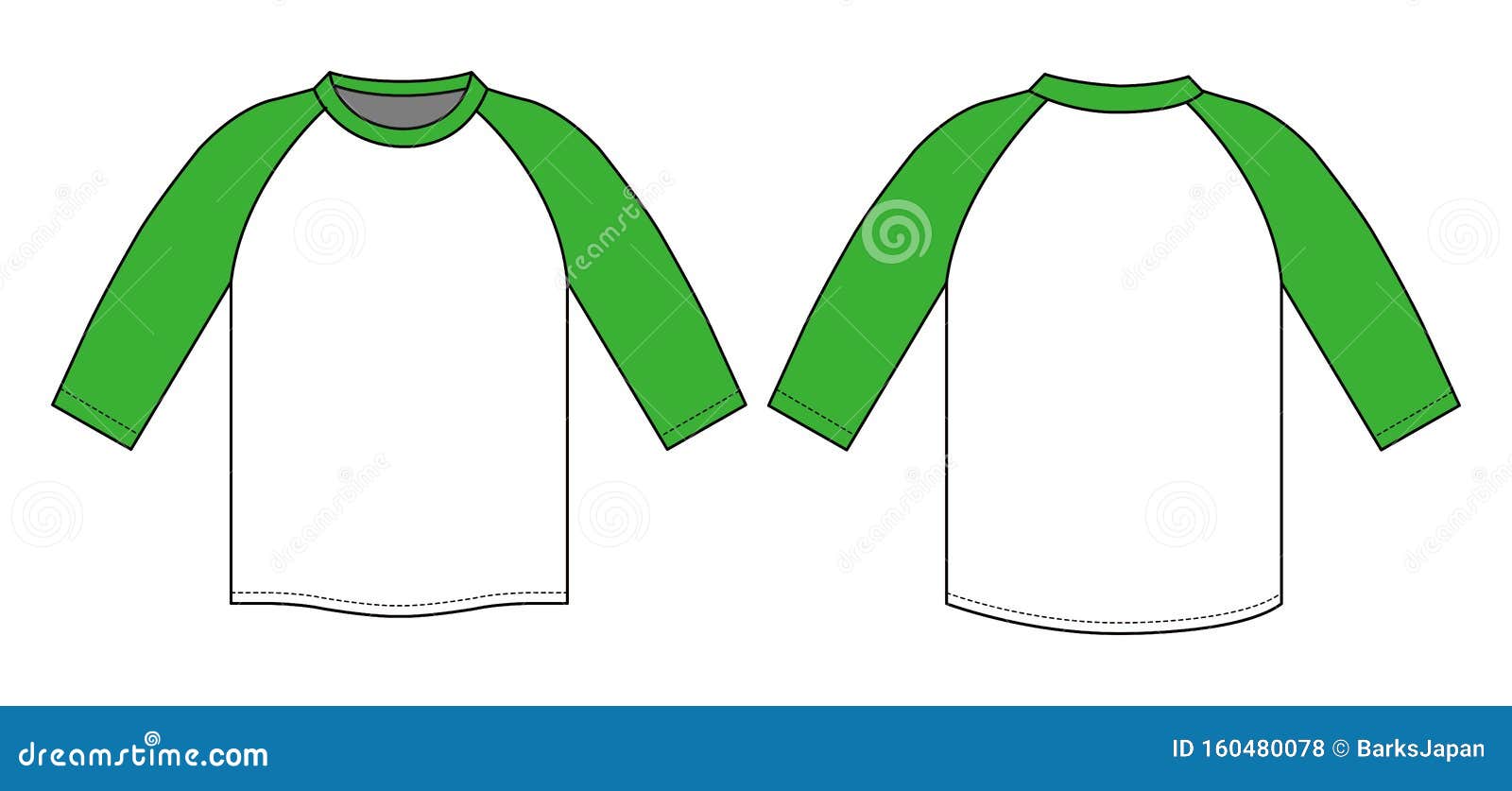 Raglan Sleeve T-shirt Illustration / Green Stock Vector - Illustration ...