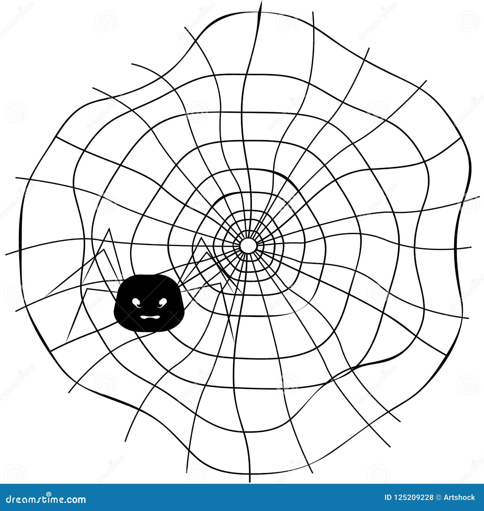 Ragnatela Con Il Ragno Sveglio Illustrazione Vettoriale - Illustrazione ...