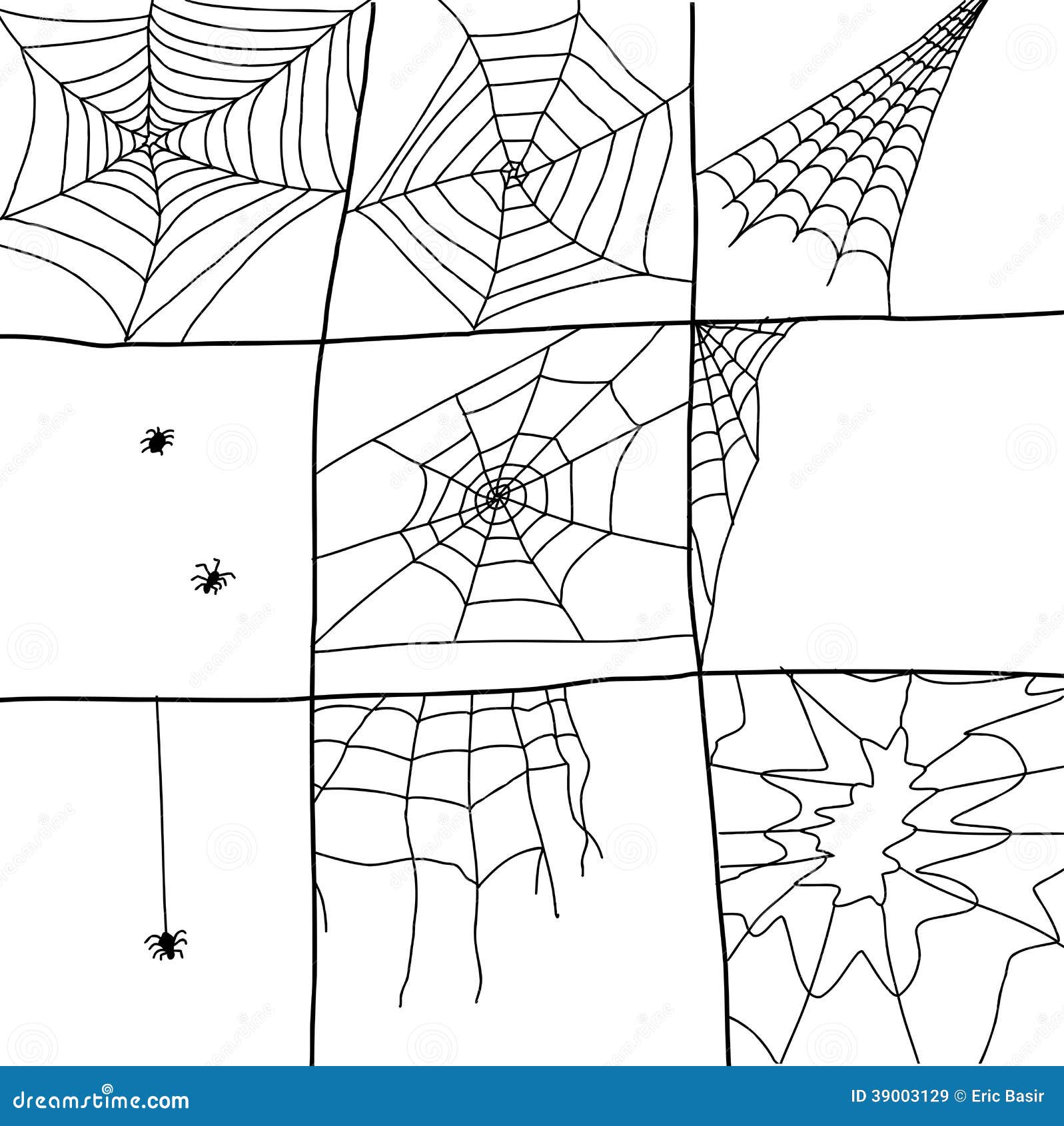 Ragnatele disegnate a mano illustrazione vettoriale. Illustrazione di ...