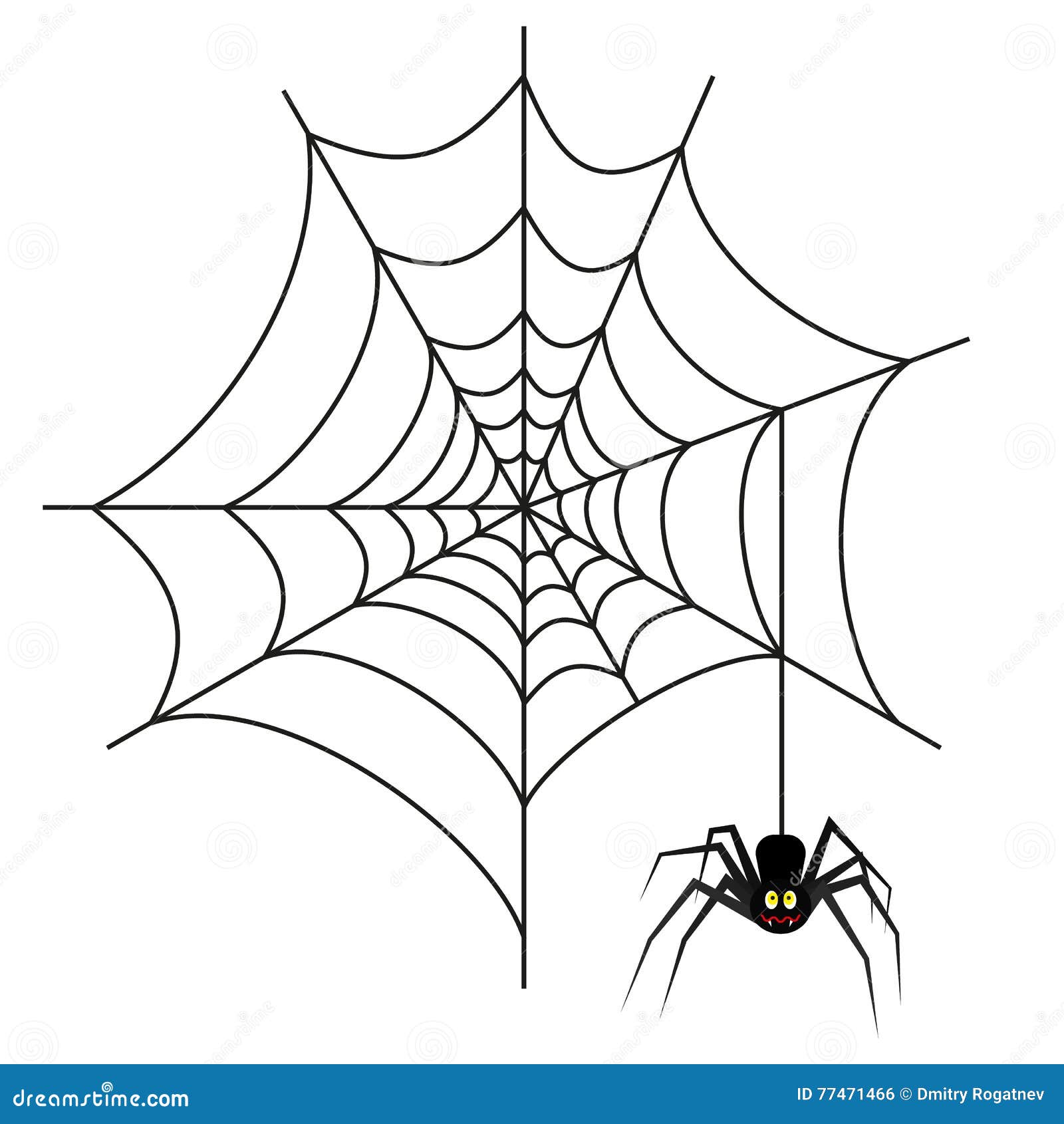 Ragno di Halloween sul web illustrazione vettoriale. Illustrazione di ...