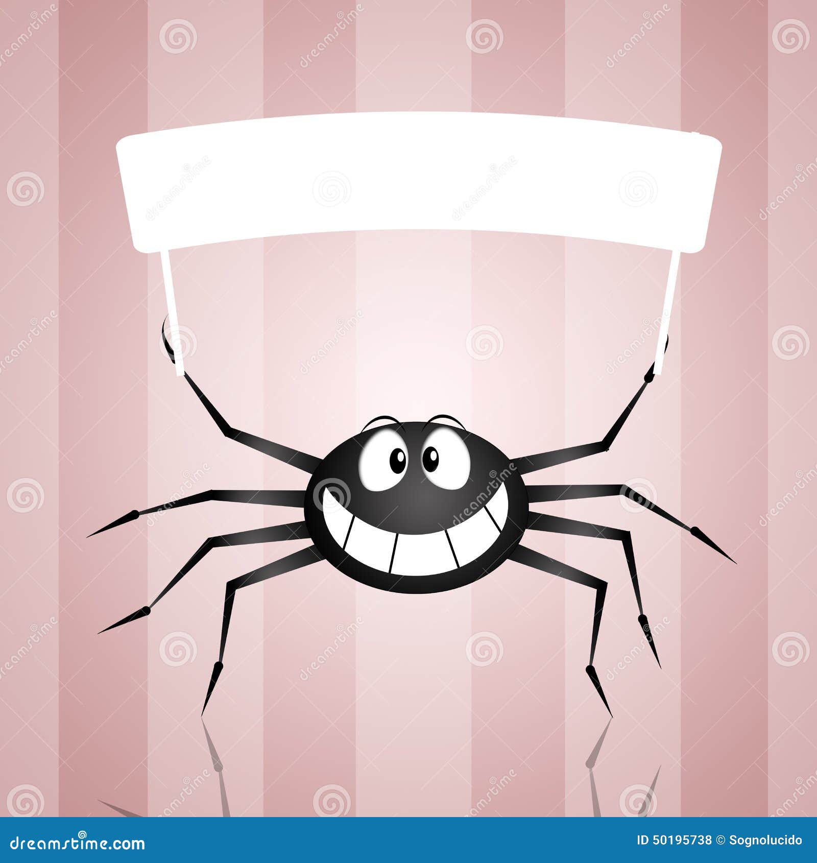 Ragno Divertente Con Il Segno Illustrazione di Stock - Illustrazione di ...