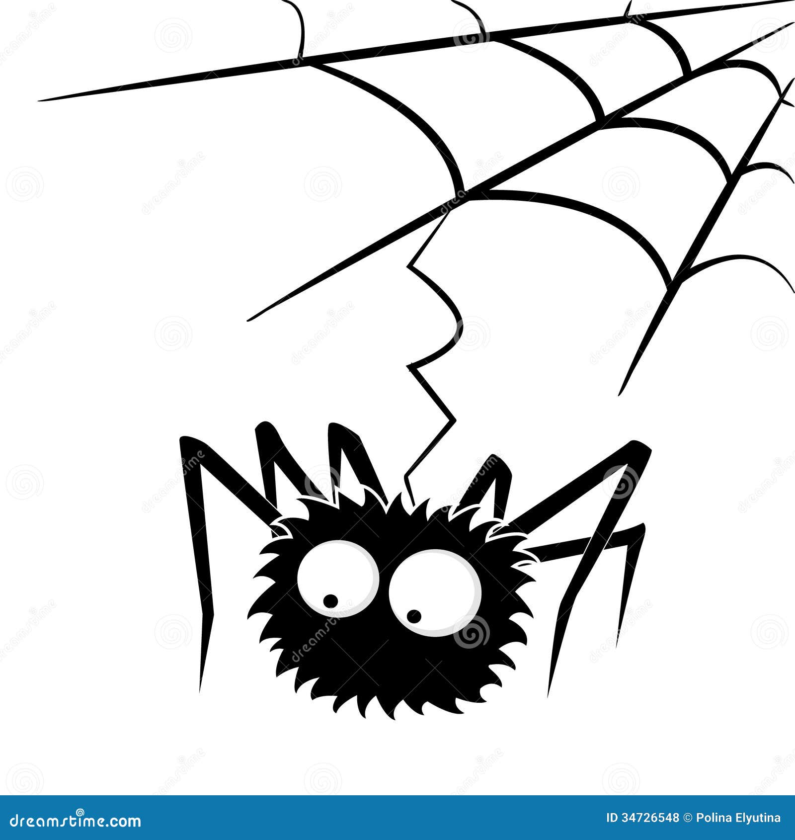 Ragno Nero Di Halloween Con Il Web Illustrazione Vettoriale ...