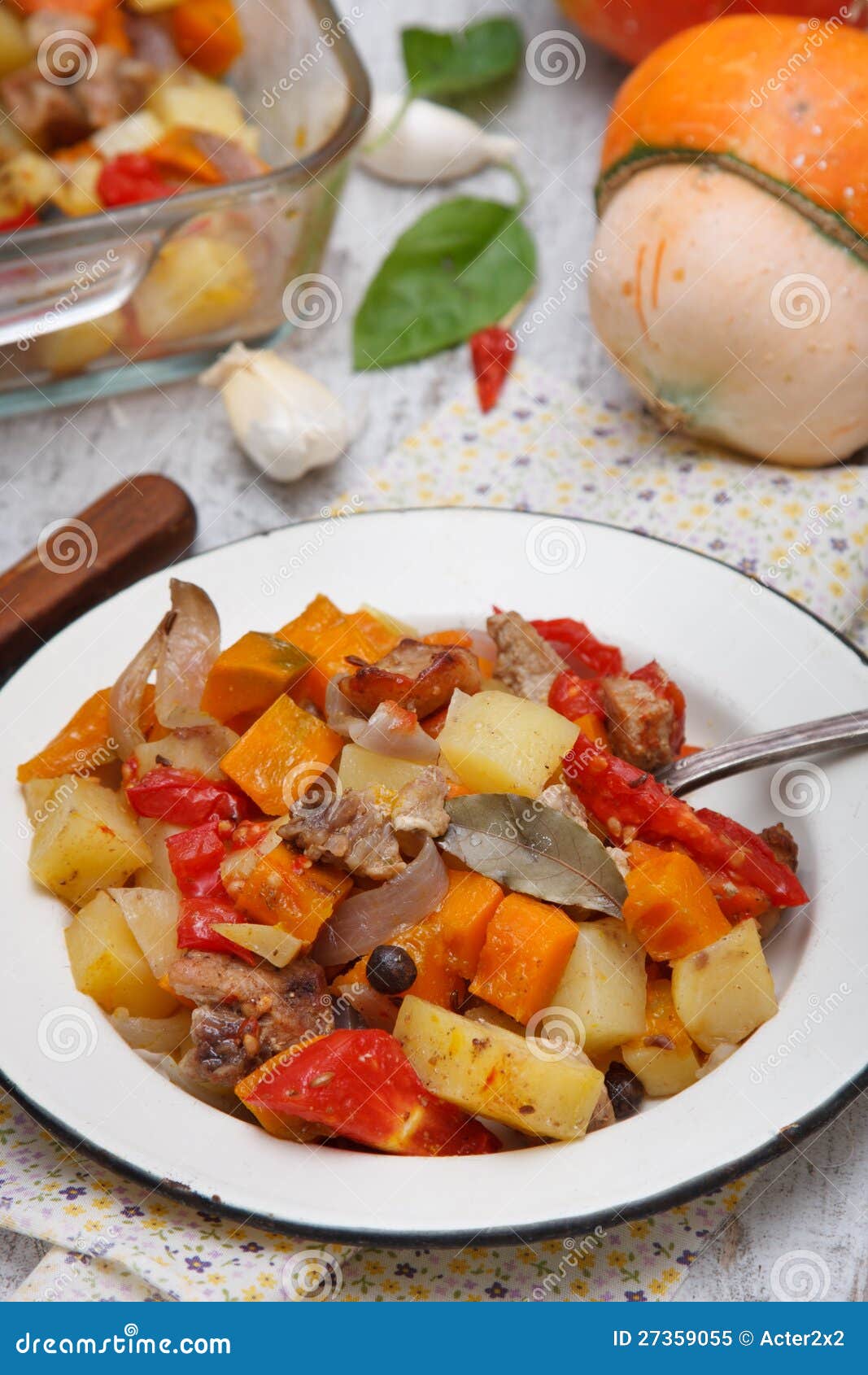Ragout with pumpkin stock image. Image of bowl, fried - 27359055