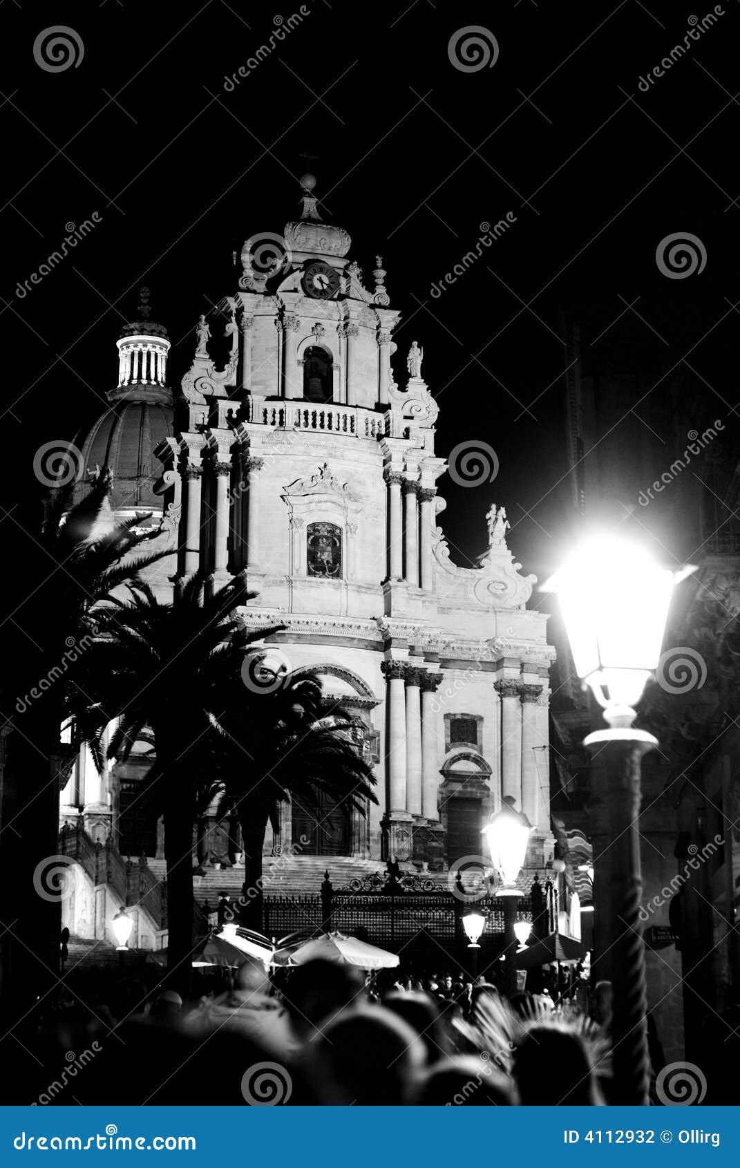 Ragusa Ibla Nocturne of Cathedral of Holy George Stock Photo - Image of ...