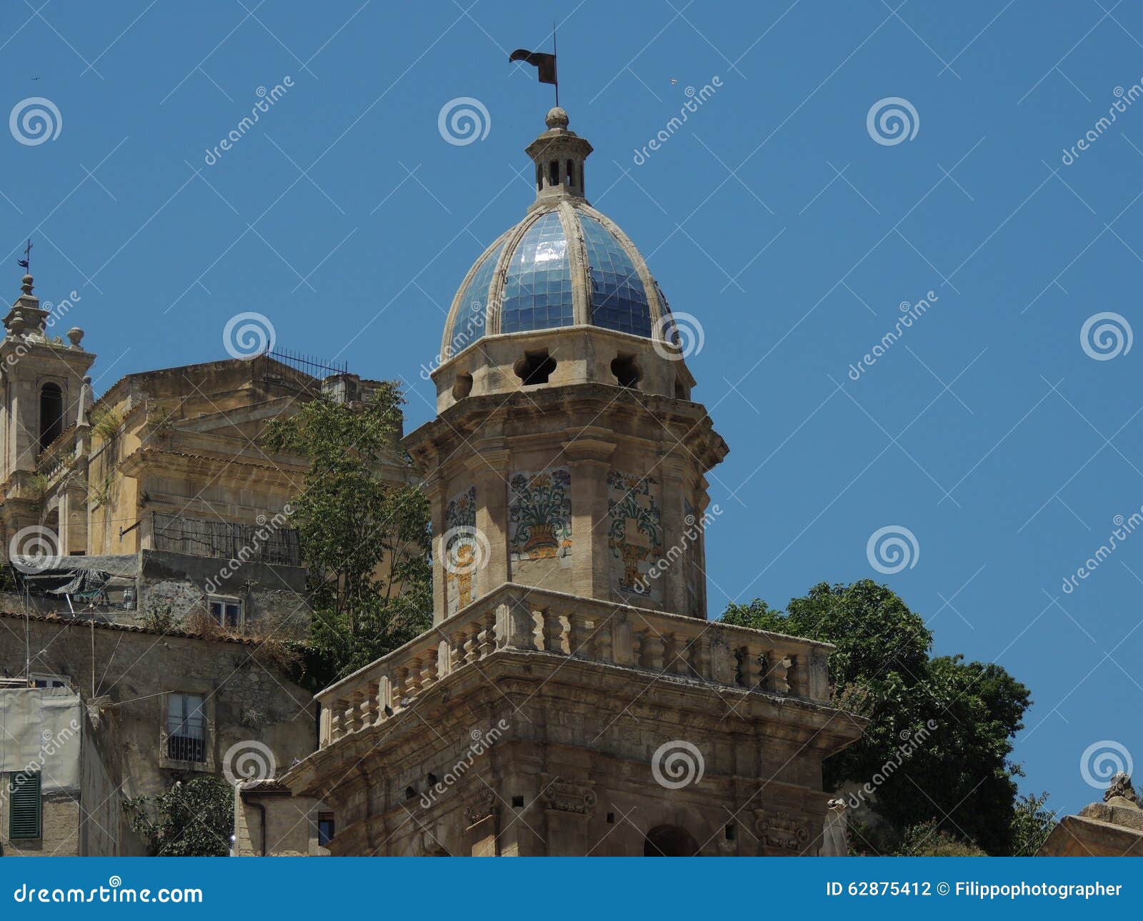 Rausa Ibla stock photo. Image of roof, sicily, church - 62875412