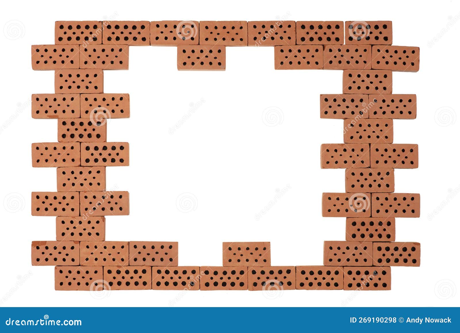 Frame Made of Model Bricks on White Stock Photo - Image of block ...