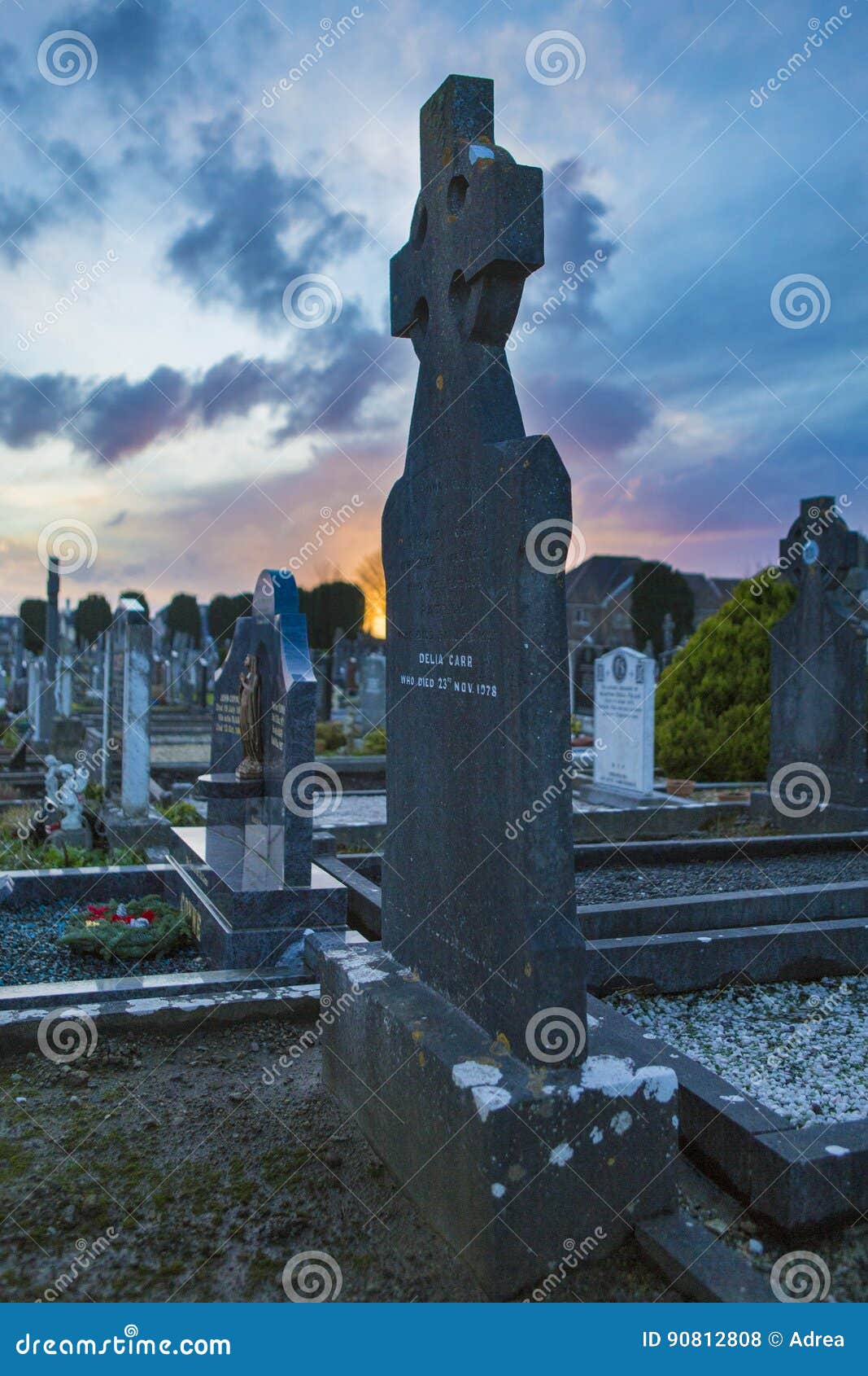 Sunset Over Rahoon Cemetery Editorial Stock Photo - Image of cemetery ...