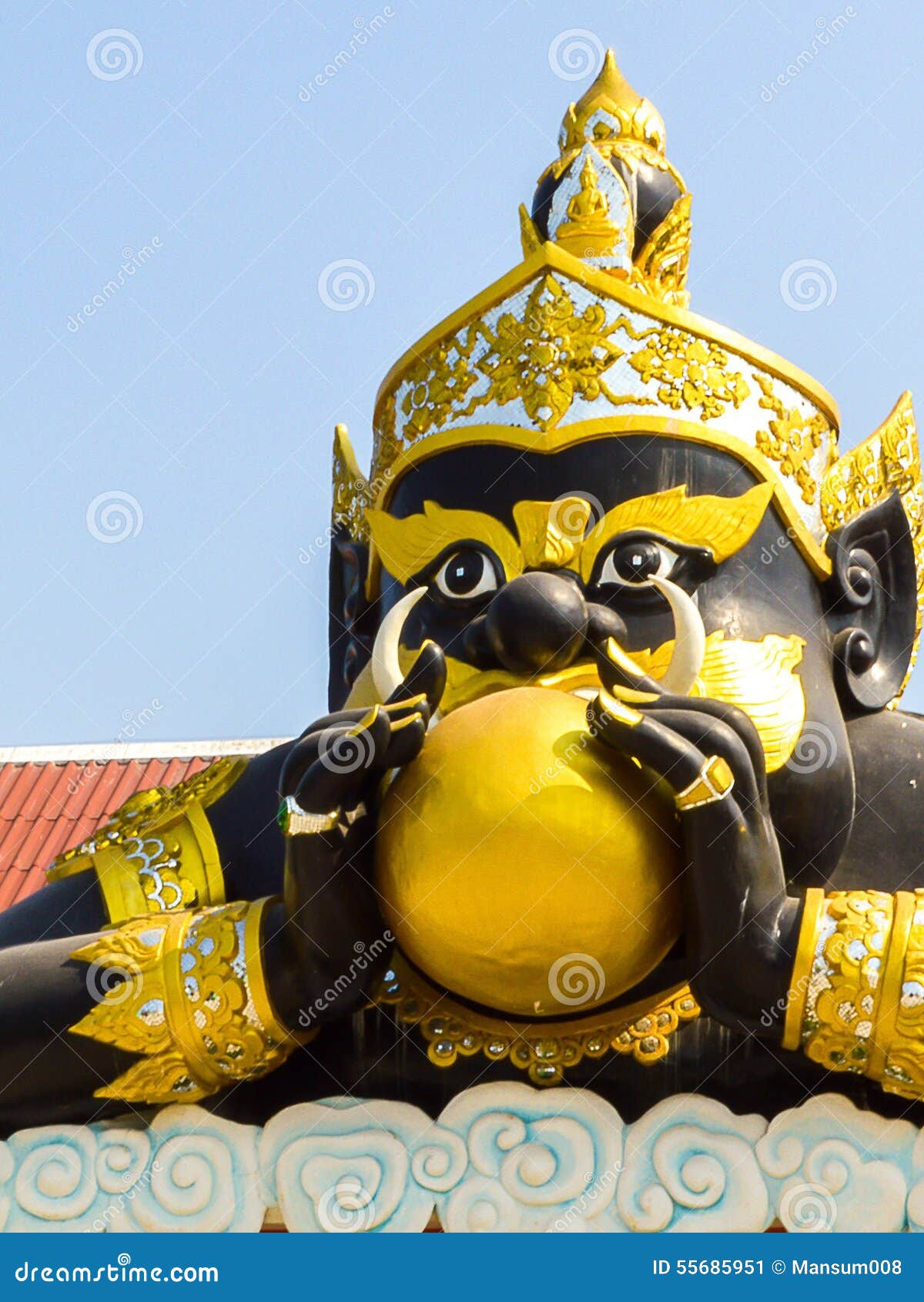 Rahu statue editorial photo. Image of gold, flower, thailand - 55685951