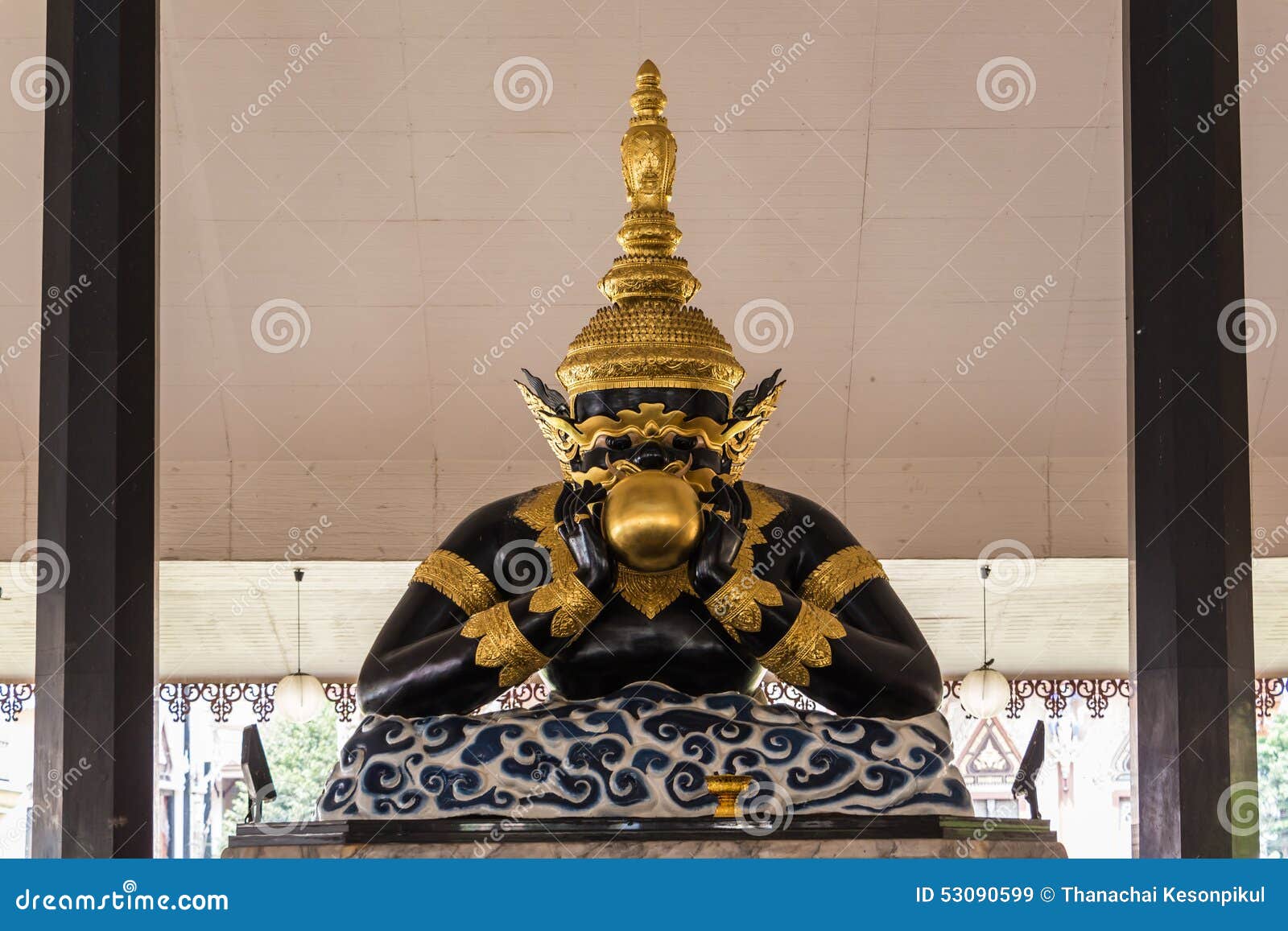 Rahu statue stock image. Image of golden, ancient, monastery - 53090599