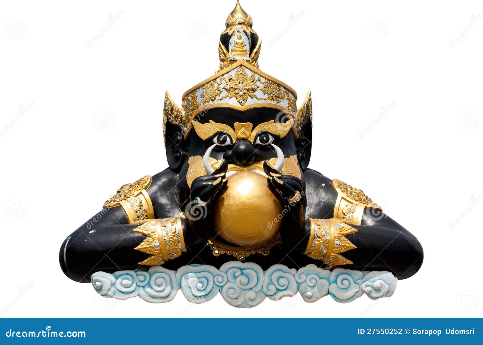 White Rahu Statue On Wall Thai Temple Royalty-Free Stock Image ...