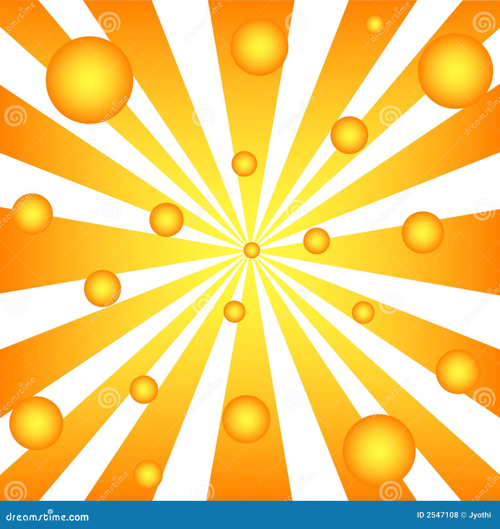 Raias e esferas ilustração do vetor. Ilustração de amarelo - 2547108