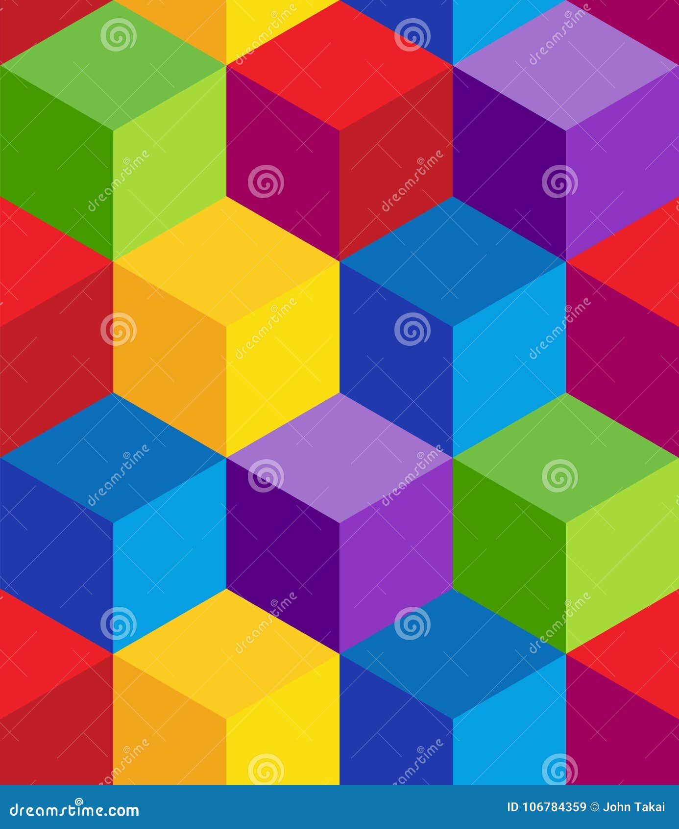 Raibow 3D Cube Pattern stock vector. Illustration of cube - 106784359