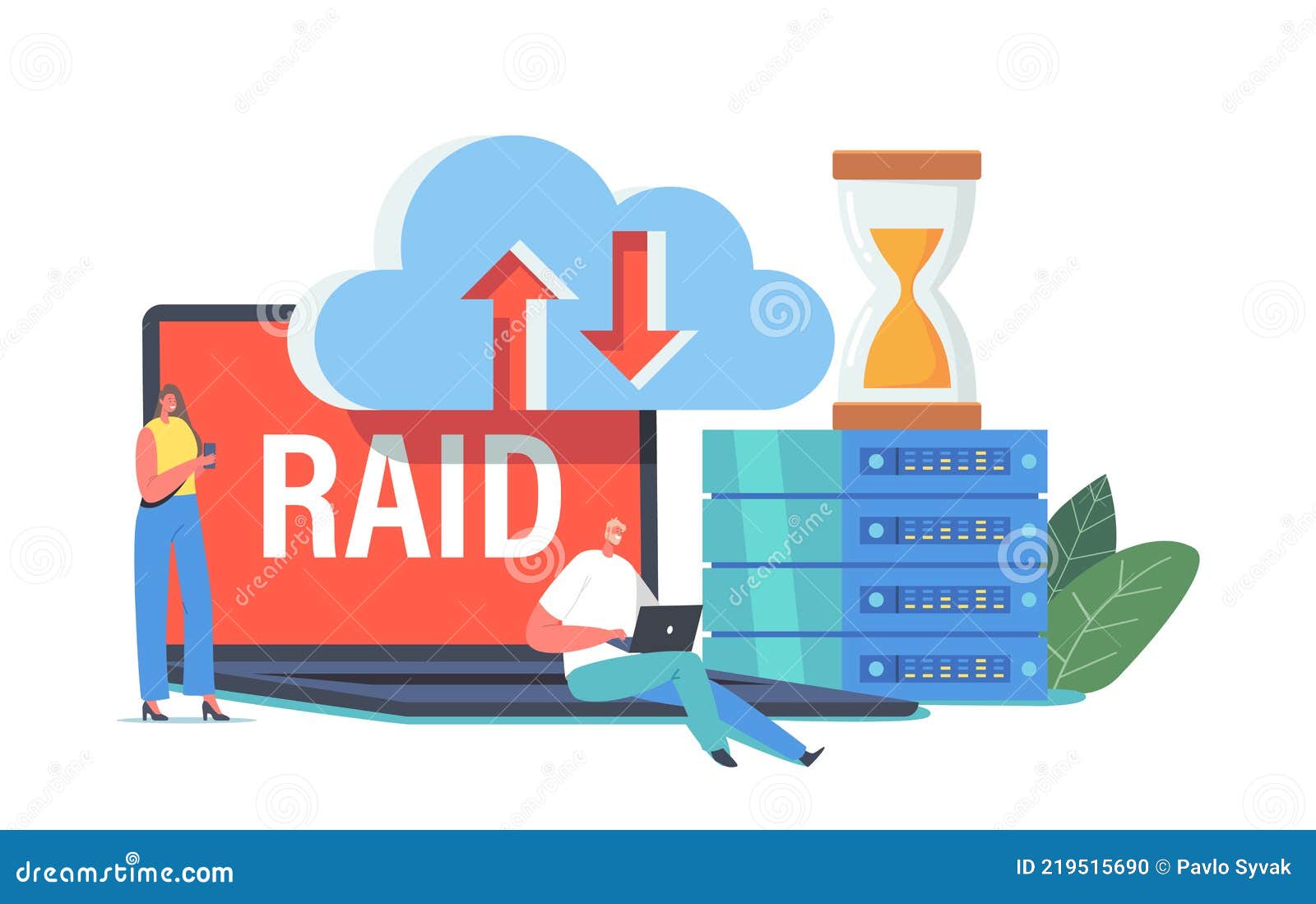 Raid Storage Line Icon, Outline Symbol, Vector Illustration, Concept ...
