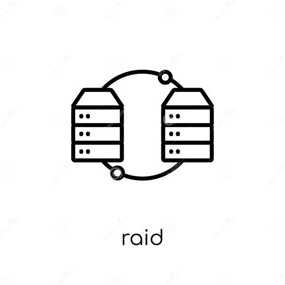 Raid Icon. Trendy Modern Flat Linear Vector Raid Icon on White B Stock ...
