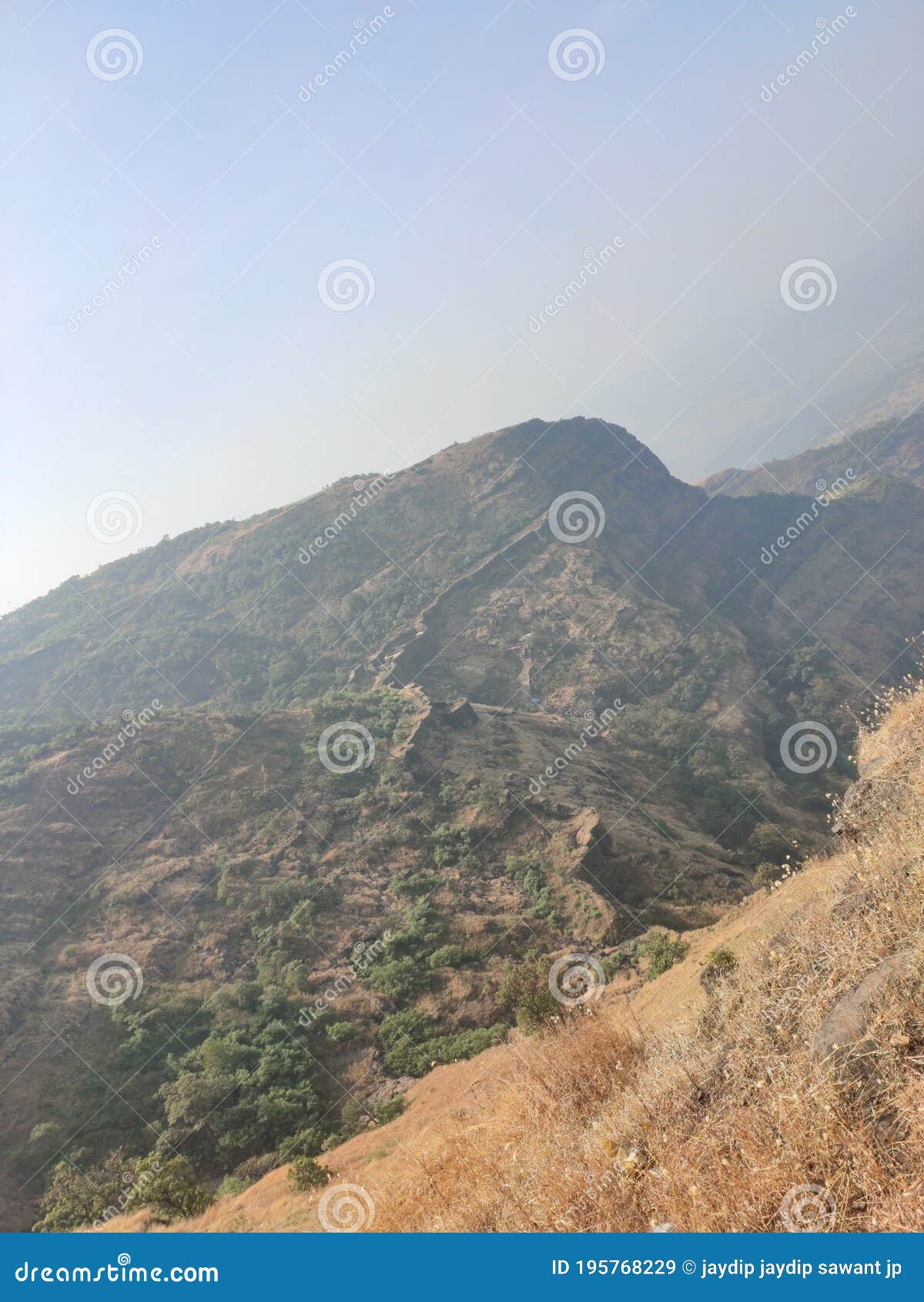 Raigad fort top View stock image. Image of rock, fort - 195768229