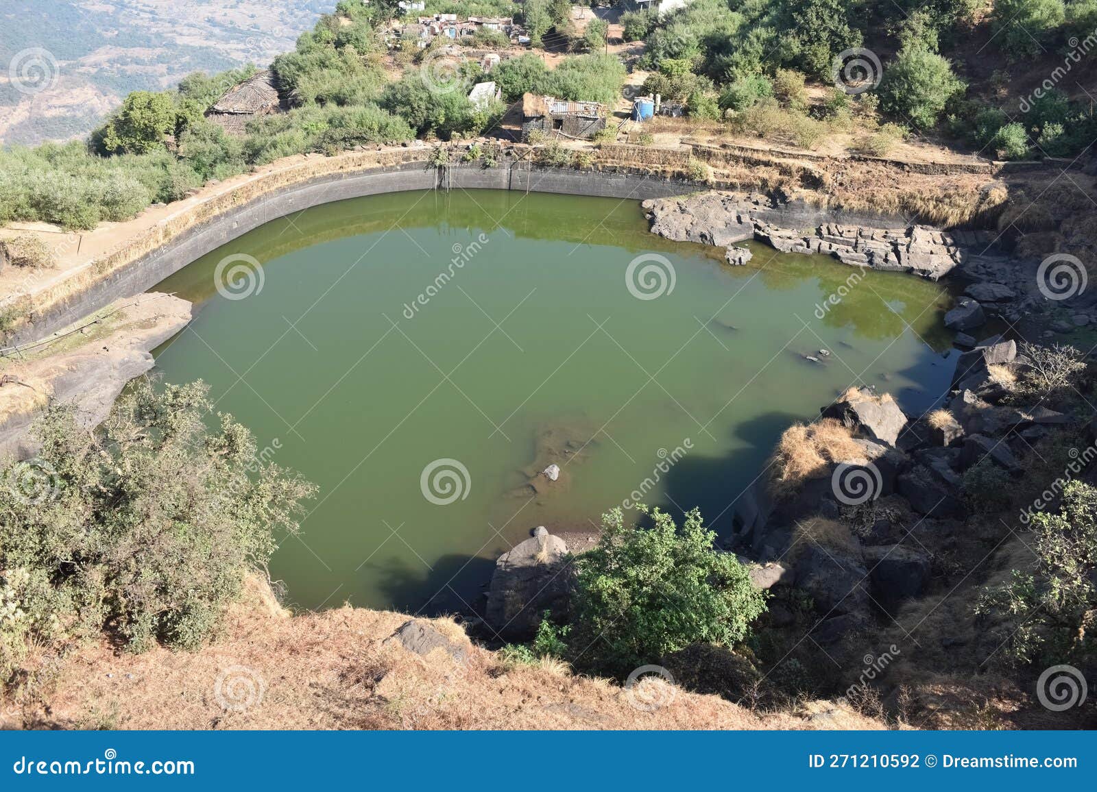 RAIGAD FORT - WATER LAKE stock photo. Image of reflection - 271210592