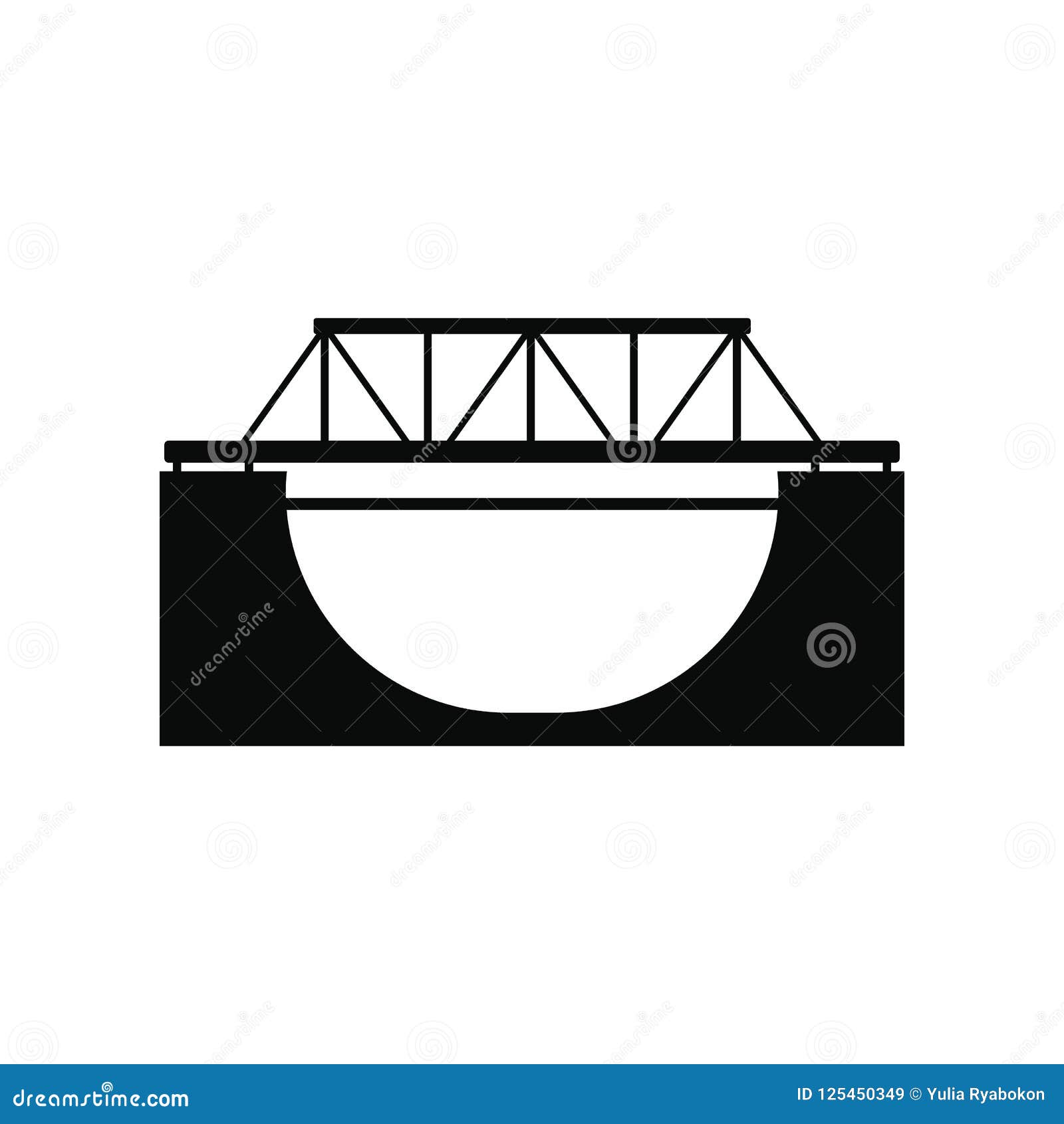 Rail bridge icon stock illustration. Illustration of abstract - 125450349