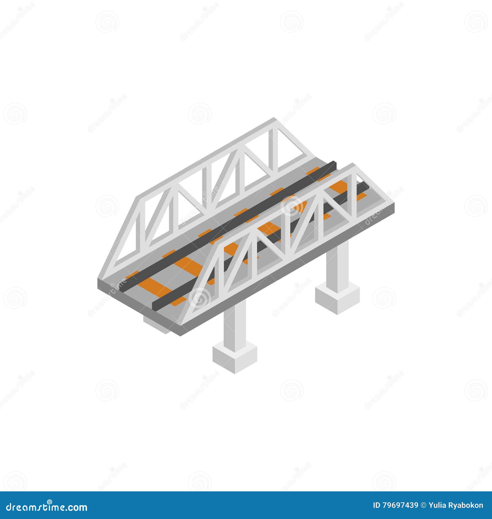Rail Bridge Isometric 3d Icon Stock Vector - Illustration of logo ...