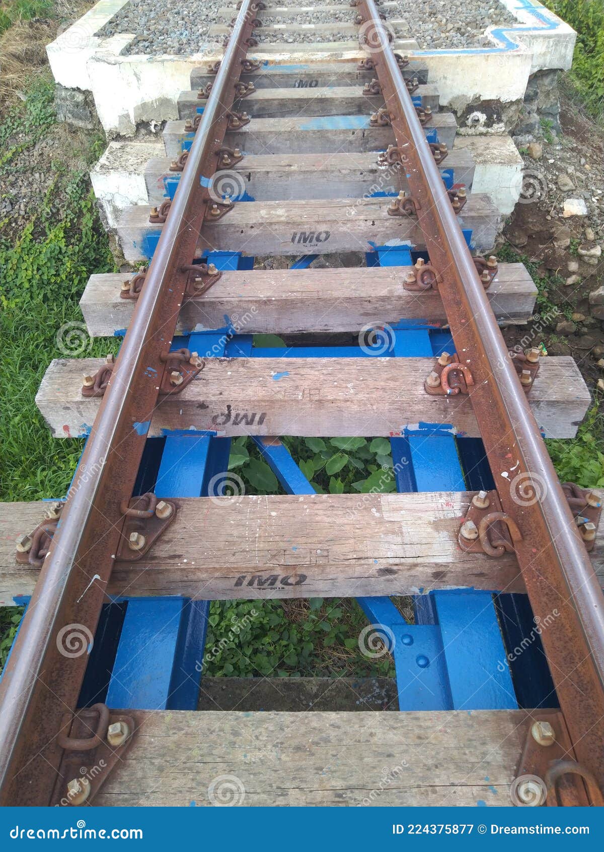 A rail bridge on a log stock image. Image of tree, garden - 224375877