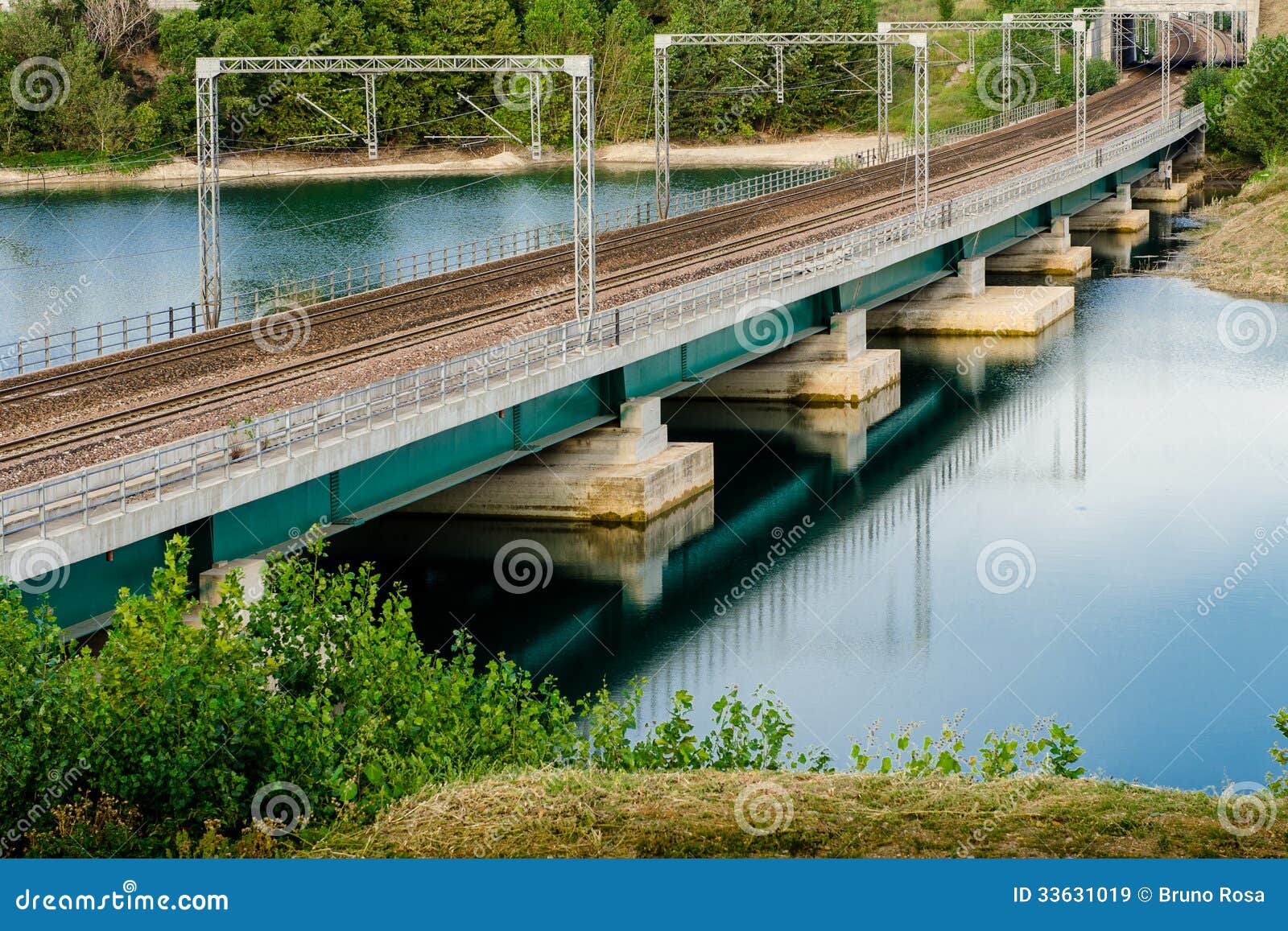 Rail Bridge Over A River Royalty Free Stock Images - Image: 33631019