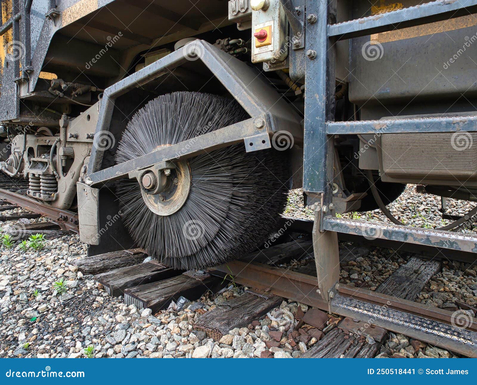Rail Brush on a Maintenance Train Stock Image - Image of matiance ...