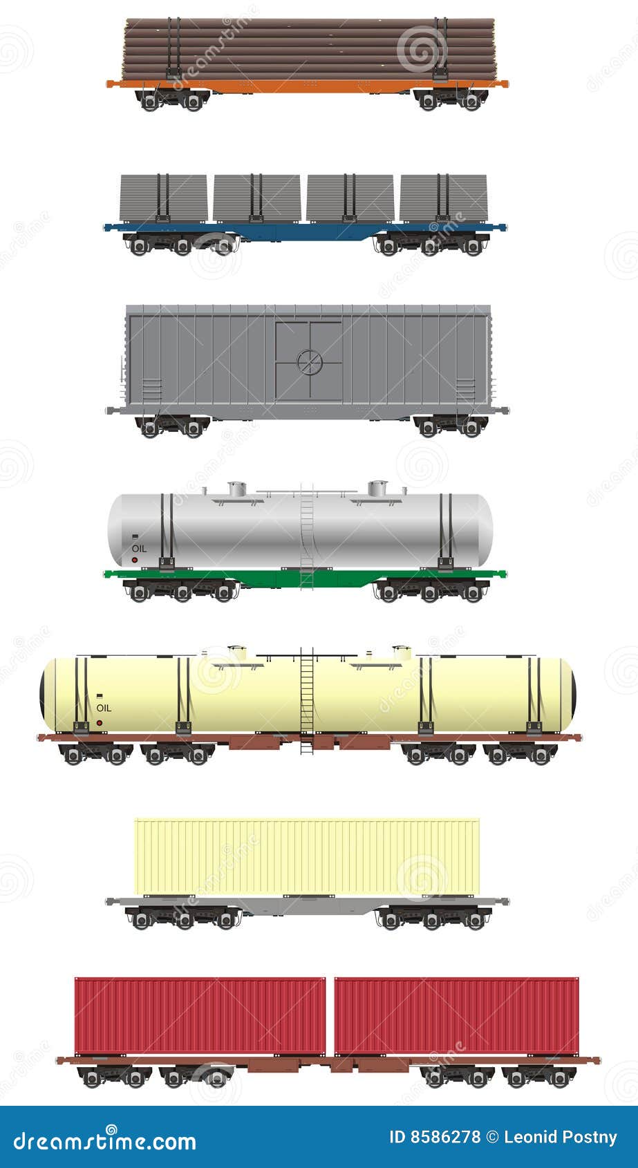 Rail cargo cars stock vector. Illustration of bulk, industry - 8586278