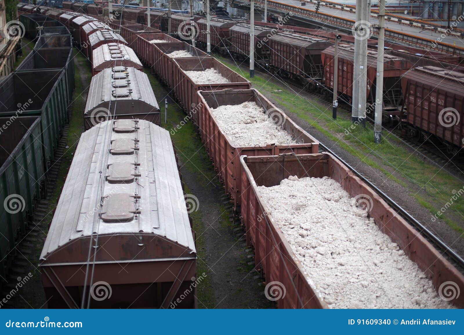 Rail cars loaded stock photo. Image of goods, industry - 91609340