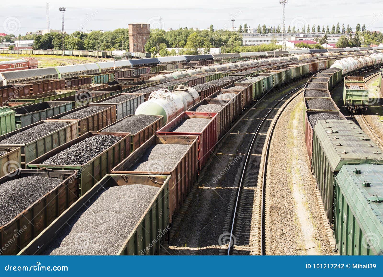 Rail Cars Loaded with Coal. Stock Photo - Image of infrastructure ...