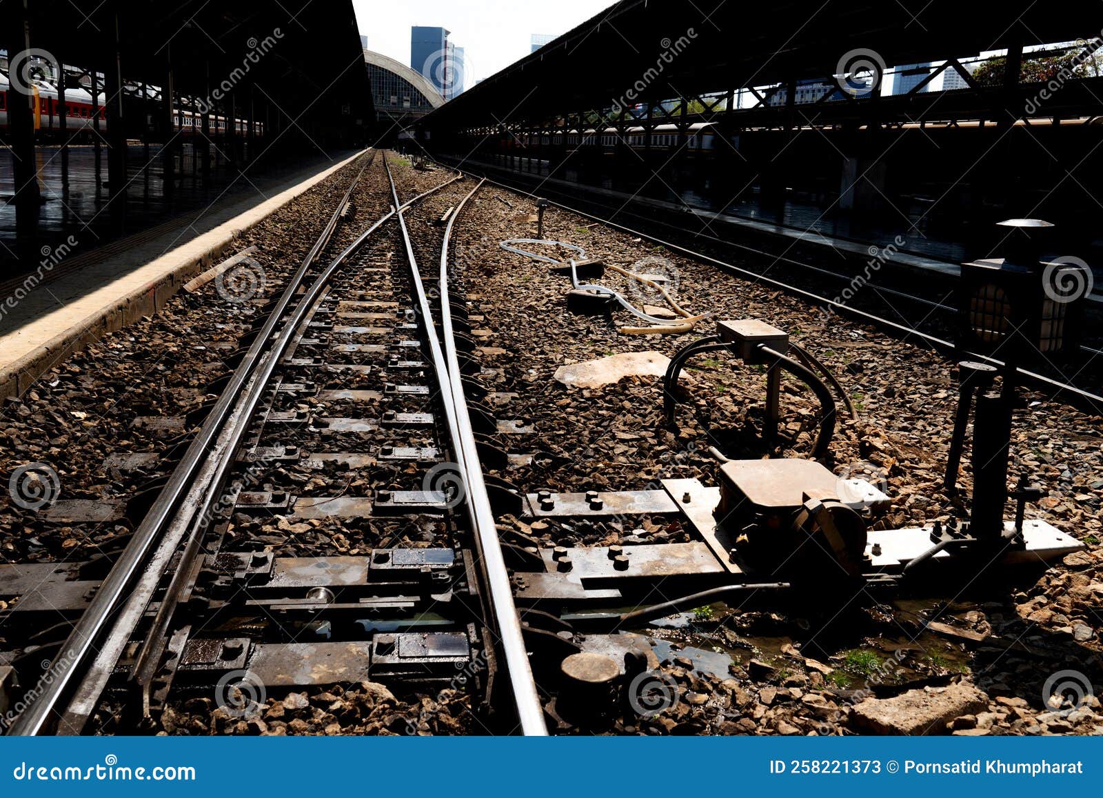 Rail Changeover Switch at the Train Station Stock Image - Image of ...