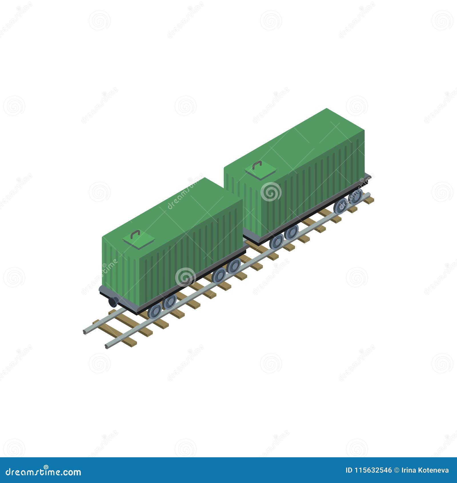 Rail Container Platform Isometric 3D Element Stock Vector ...