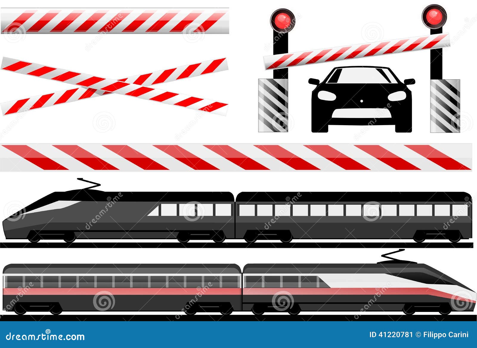 Rail Crossing Signal Icon, Icon Cartoon Vector Illustration ...