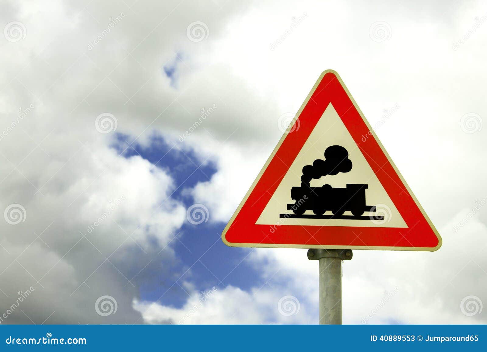 Rail crossing - road sign stock image. Image of city - 40889553