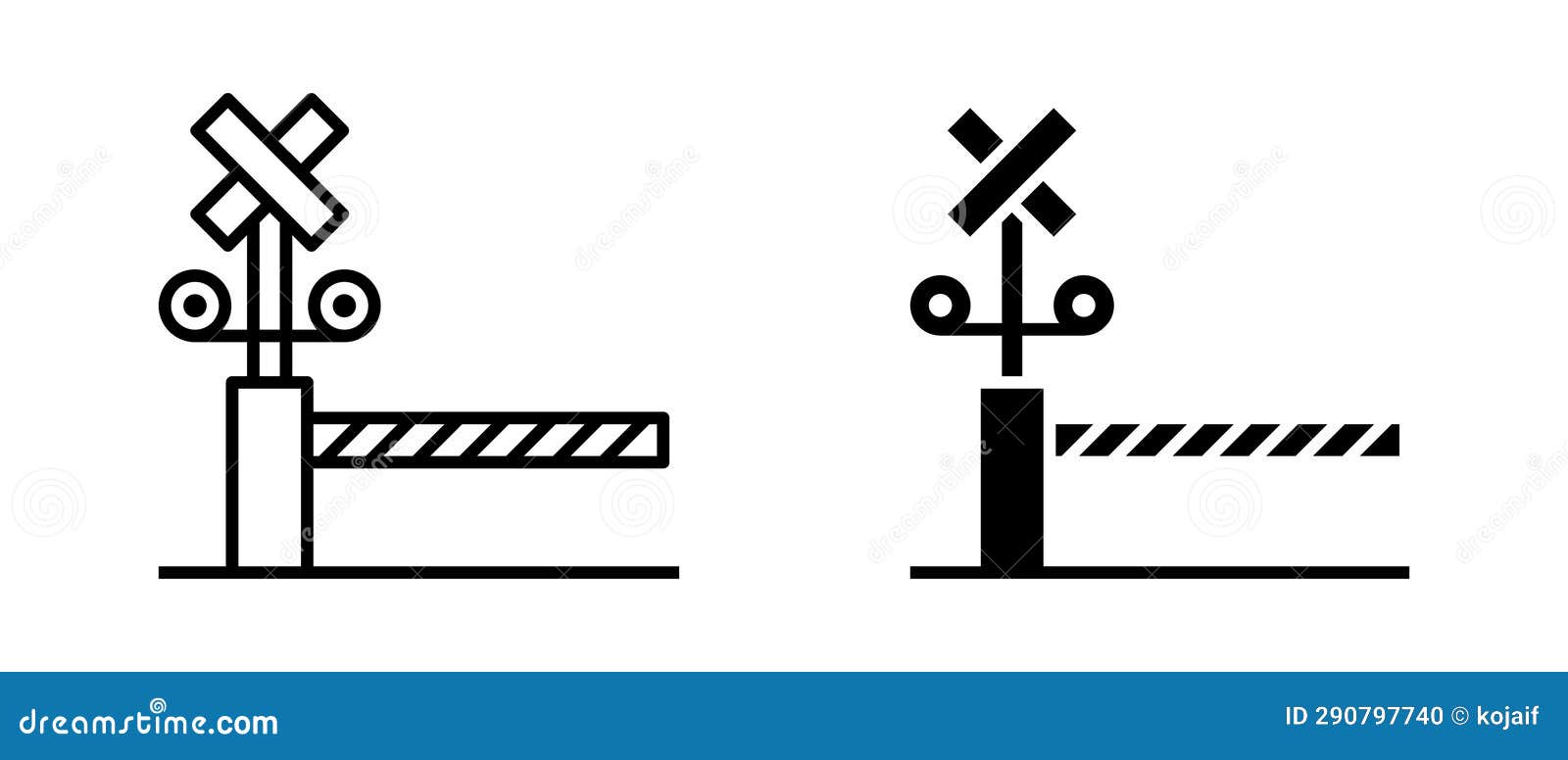 Rail Crossing Vector Icon Set. Railway Symbol Stock Vector ...