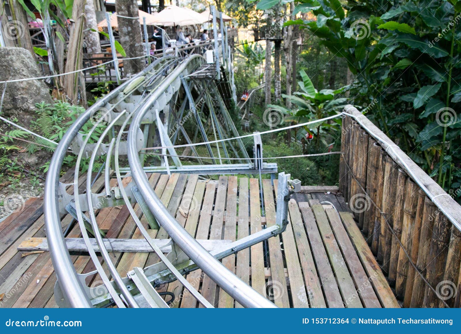 Rail Downhill On A Trolley, Point Of View During A Ride On Alpine ...