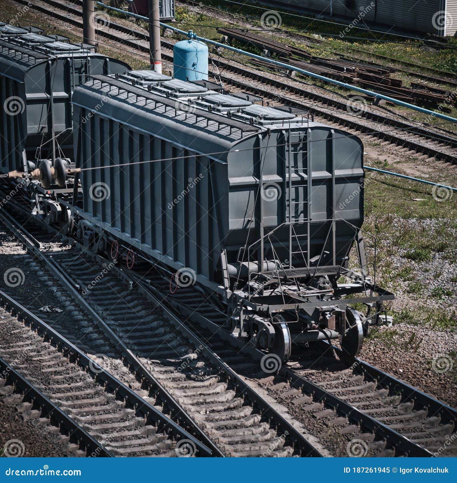 Rail freight cars stock image. Image of junction, freight - 187261945