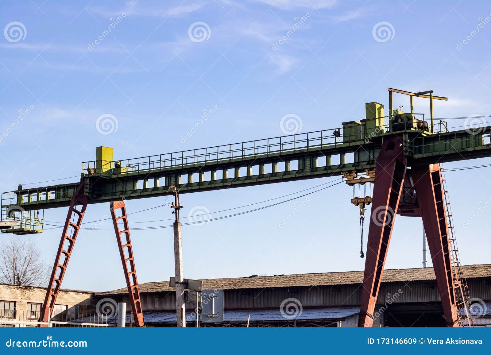 Rail Gantry Container Crane on White Background Stock Image - Image of ...