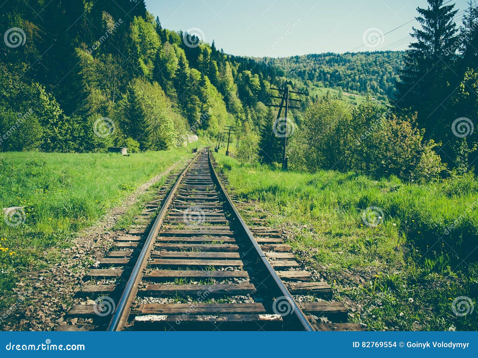 Rail Goods Path in the Mountains Stock Photo - Image of goods, line ...