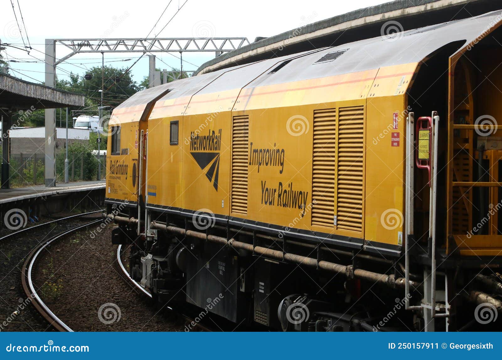 Rail Grinding Train Passing through Carnforth Editorial Photo - Image ...