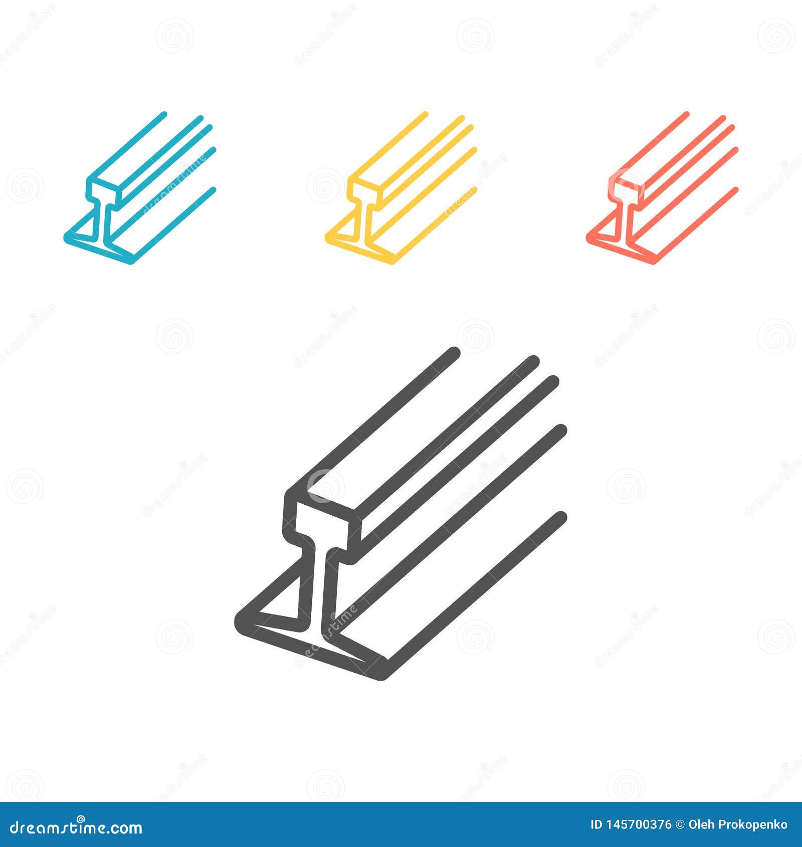 Rail Line Icon. Vector Sign for Web Graphic Stock Vector - Illustration ...