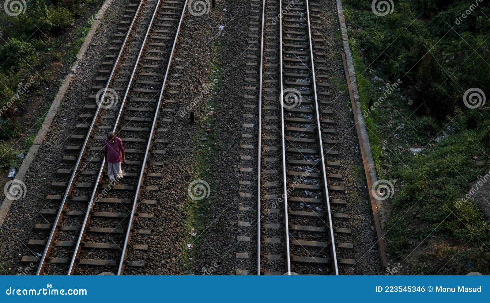 The Rail Line Image Has Been Captured from Above Stock Photo - Image of ...