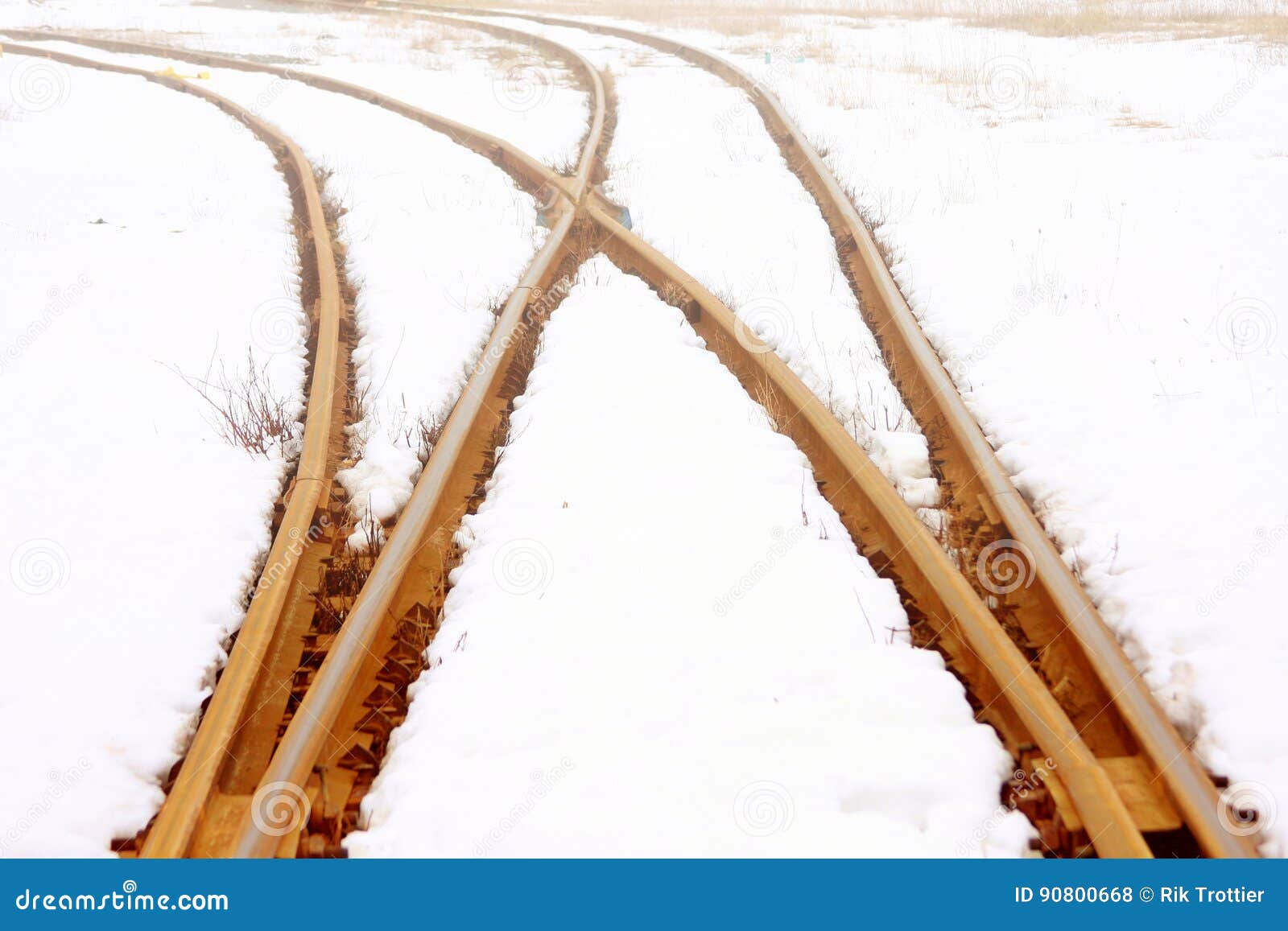 Rail line in snow stock photo. Image of line, snow, iron - 90800668