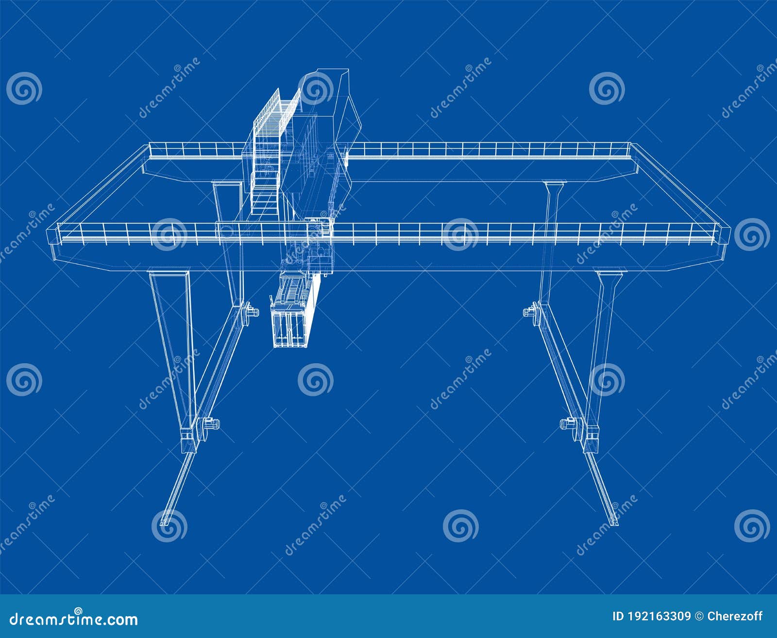 Rail-mounted Gantry Container Crane Outline Stock Vector - Illustration ...