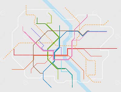 Rail Network Map of Cologne,Germany Stock Vector - Illustration of ...