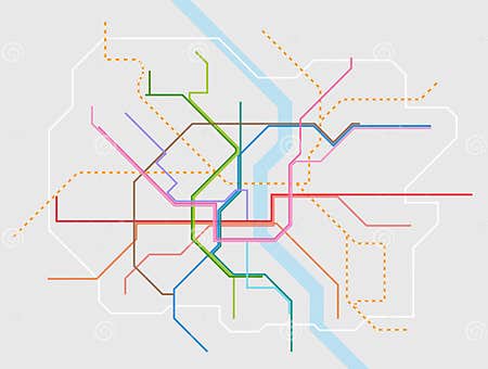 Rail Network Map of Cologne,Germany Stock Vector - Illustration of ...