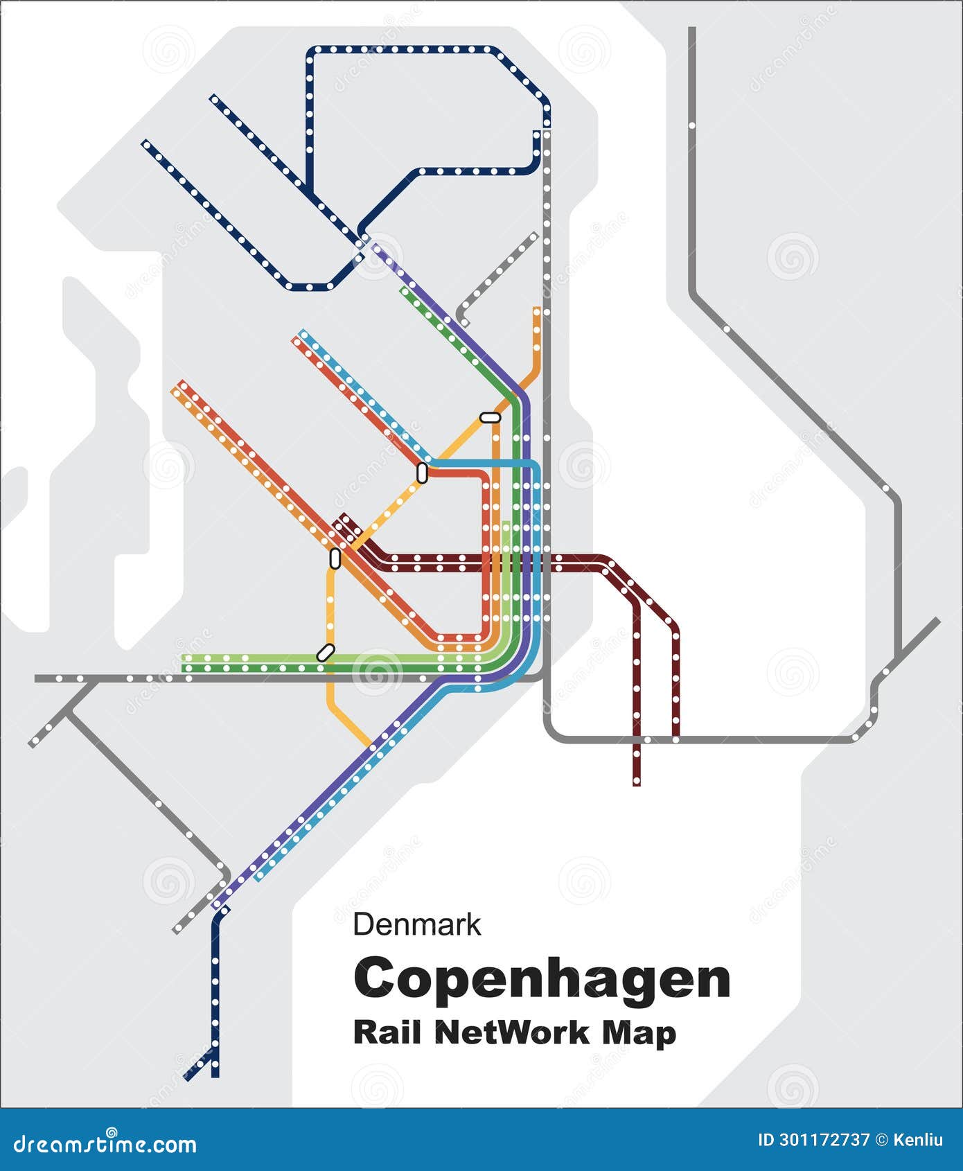 Rail Network Map of Copenhagen, Denmark Editorial Photography ...