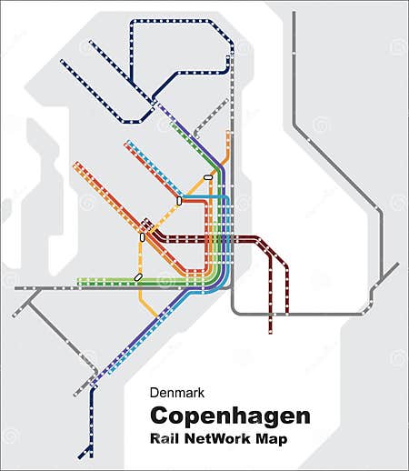 Rail Network Map of Copenhagen, Denmark Editorial Photography ...